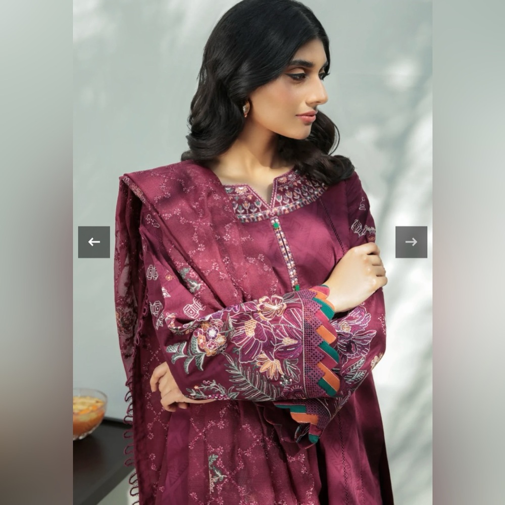 Pakistani Designer Wear Baroque 3pc Stitched Shalwar … - Gem